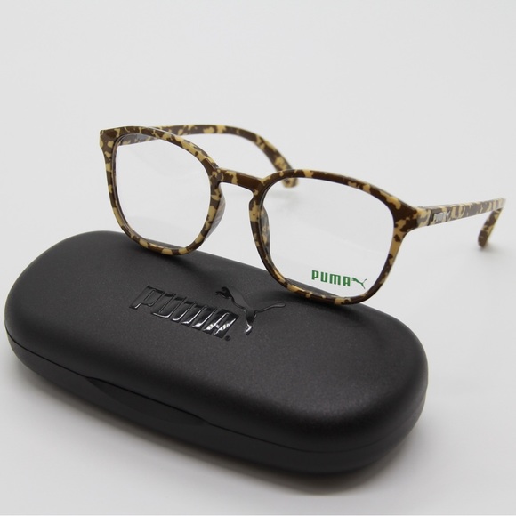 Puma | Accessories | New Puma Pu080o 003 Round Brown Yellow Eyeglasses ...